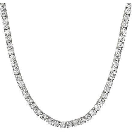 .925 Sterling Silver 4mm Tennis Necklace – The Diamond Piece Inc.